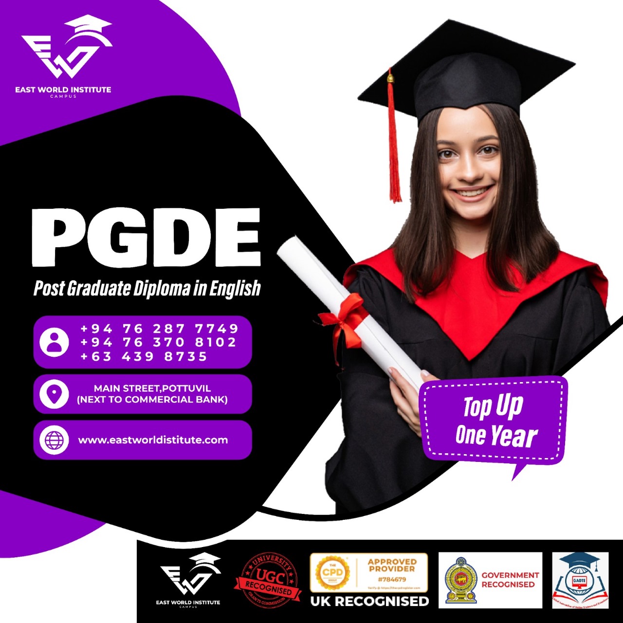 Post Graduate Diploma in English – EAST WORLD INSTITUTE
