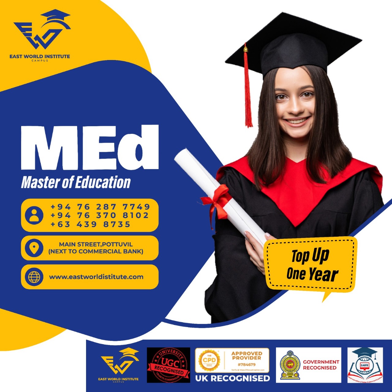 Master of Education – EAST WORLD INSTITUTE